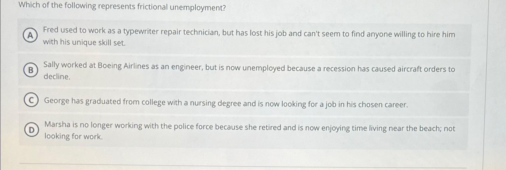 Solved Which of the following represents frictional | Chegg.com