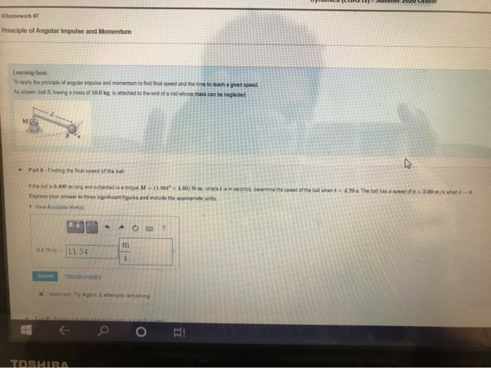 Solved CHomework 7 Principle of Angular Impulse and Momentum | Chegg.com