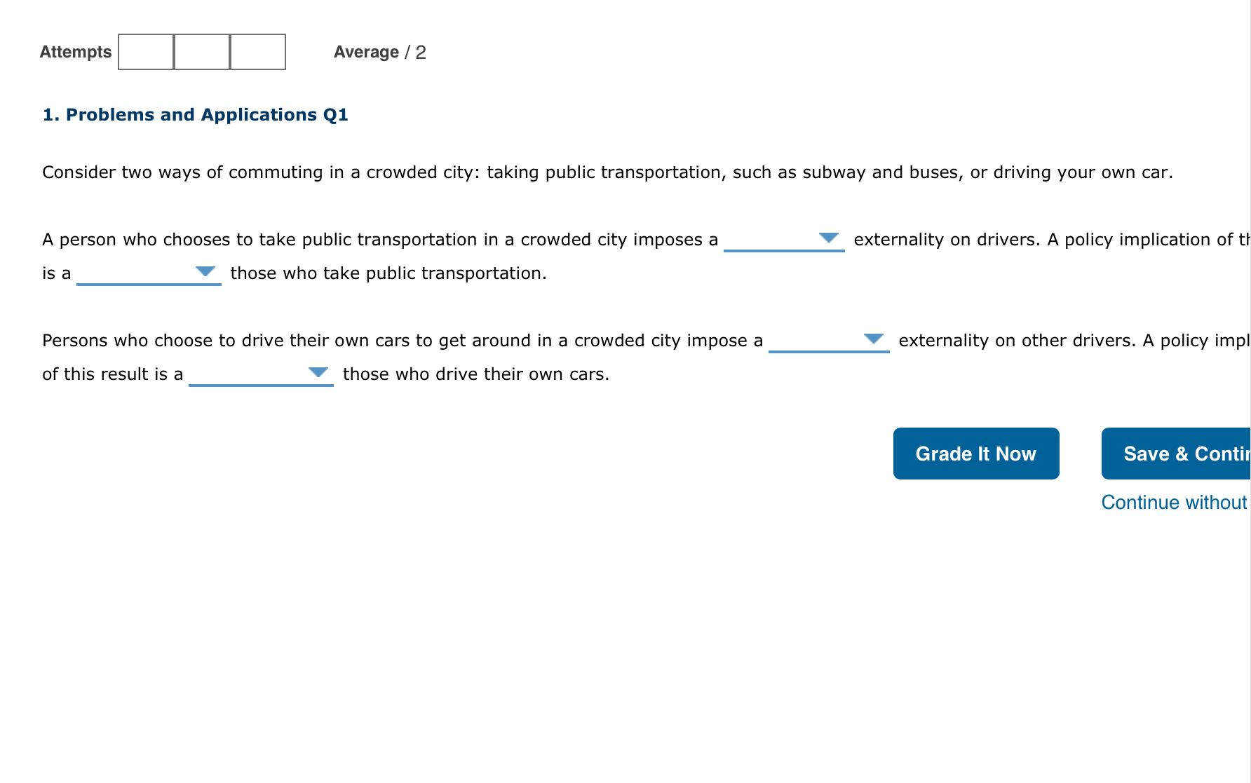 Solved AttemptsAverage / 2Problems and Applications | Chegg.com