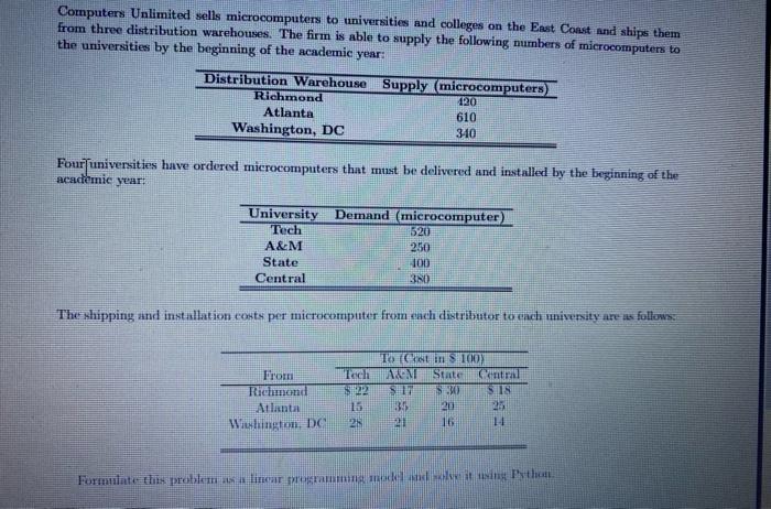 Solved Computers Unlimited sells microcomputers to | Chegg.com