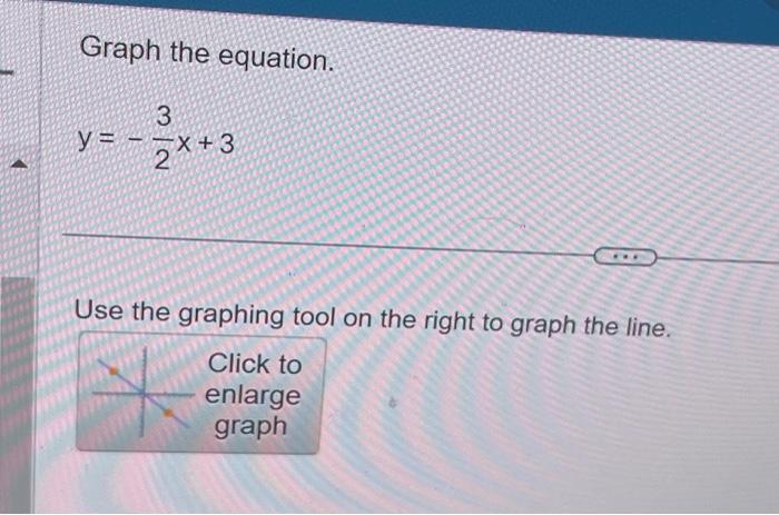 Solved Graph the equation. y=−23x+3 Use the graphing tool on | Chegg.com