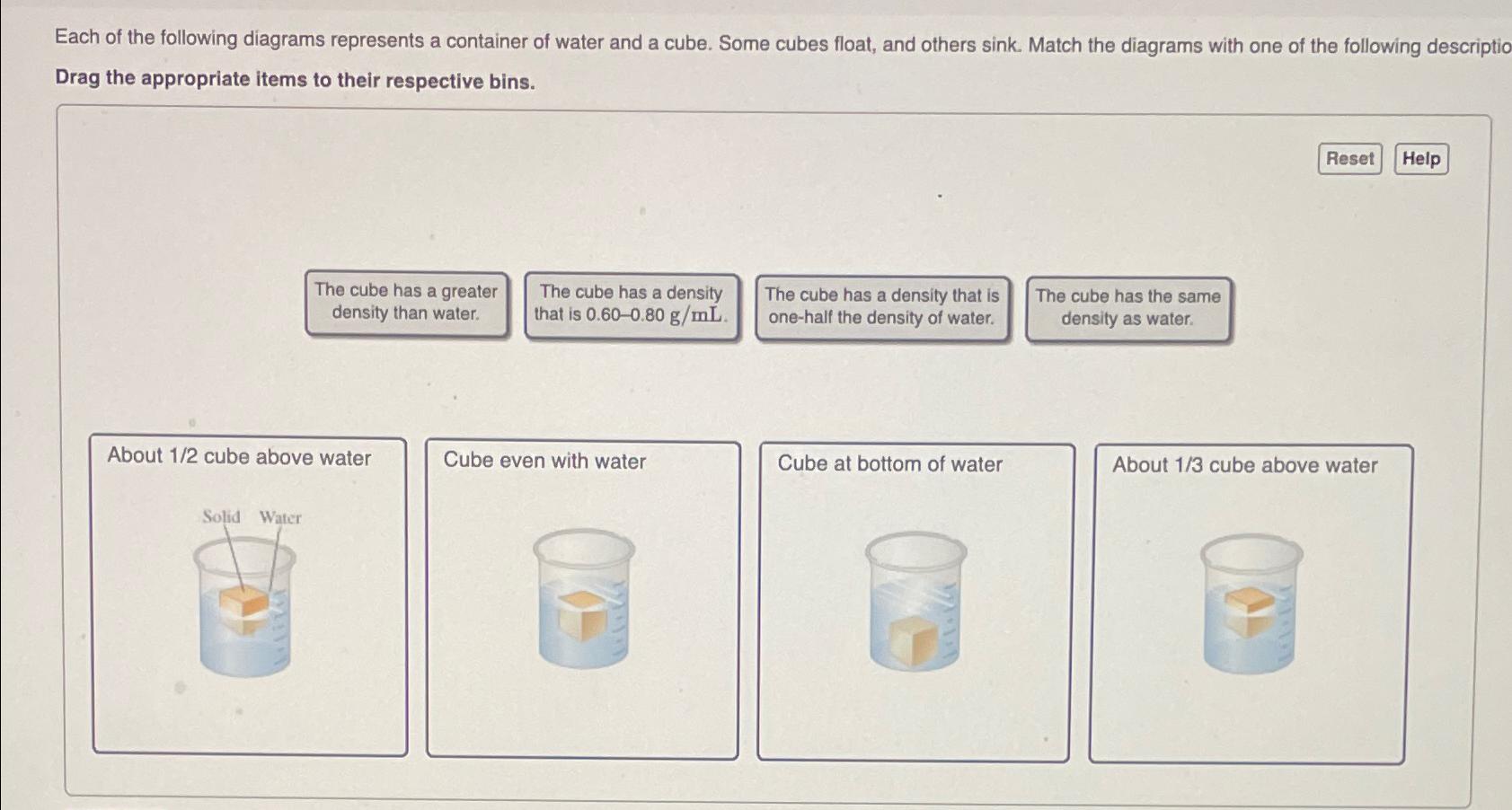 Solved Each of the following diagrams represents a container | Chegg.com