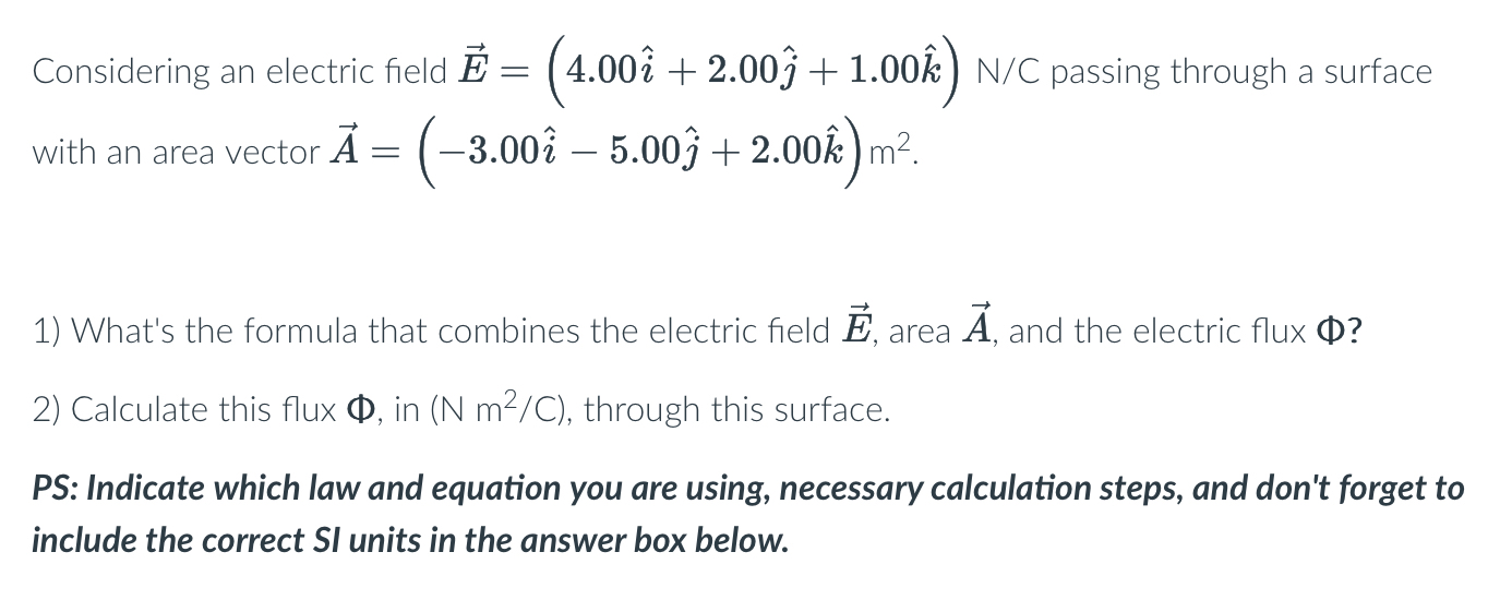 Solved Considering an electric field | Chegg.com