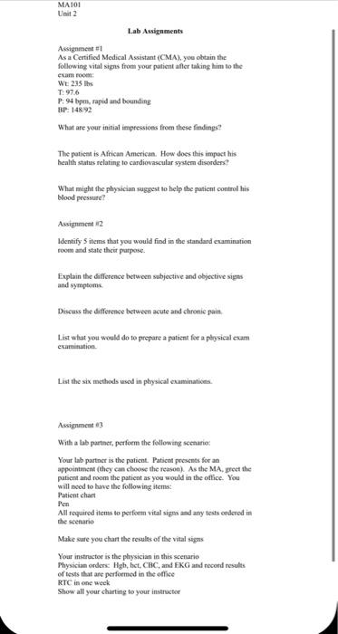 Solved MA101 Unit 2 Lab Assignments Assignment | As a | Chegg.com