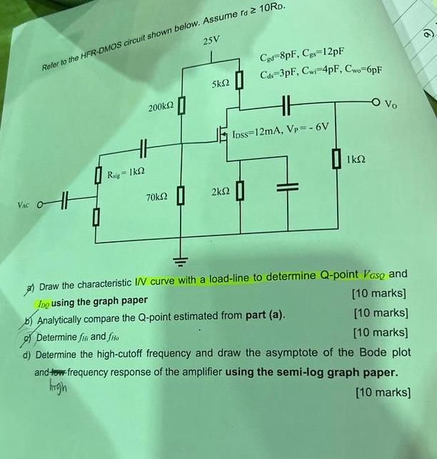 Solved a) Draw the characteristic IN curve with a load-line | Chegg.com