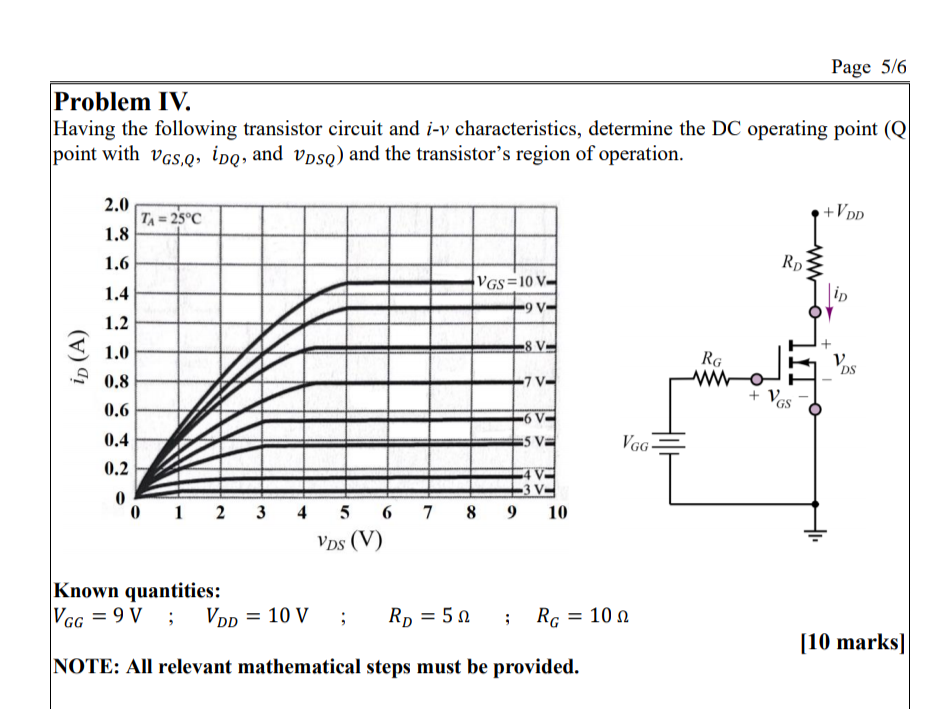 Solved Problem IV. Having the following transistor circuit | Chegg.com