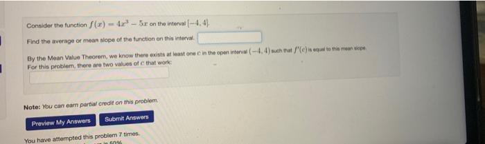 Solved Consider the function f(x)=4x3−5x on the interval | Chegg.com