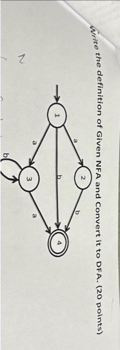 06/318 Write the definition of Given NFA and Convert | Chegg.com