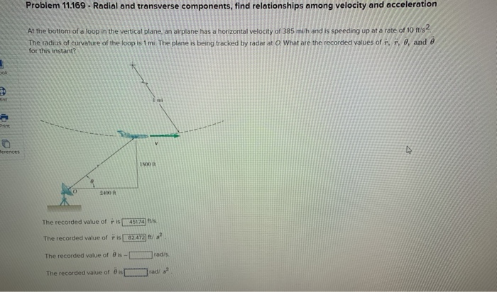 Solved Problem 11.169 - Radial and transverse components, | Chegg.com
