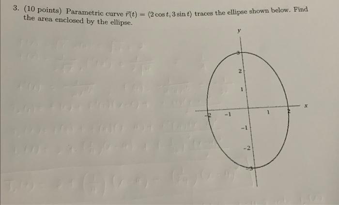 Solved 10 Points Parametric Curve R T 2cost 3sint
