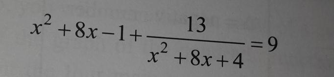 Solved x2+8x-1+13x2+8x+4=9gsolve the following equation | Chegg.com