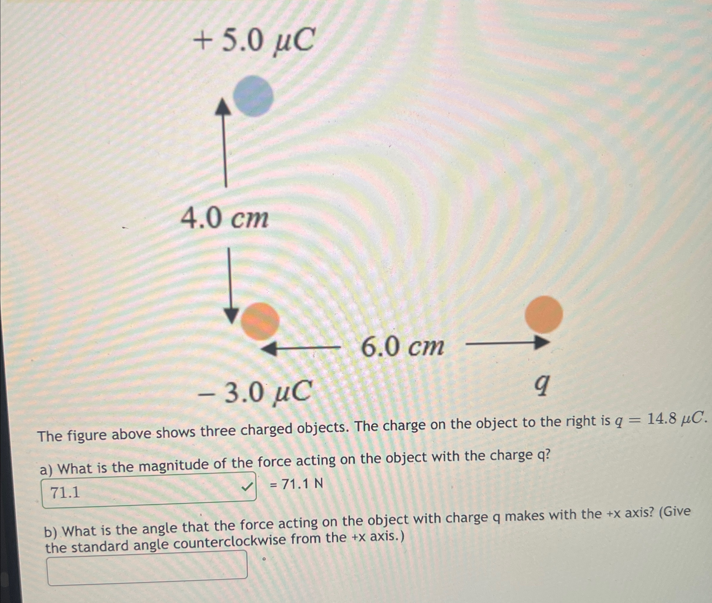 Solved The figure above shows three charged objects. The | Chegg.com