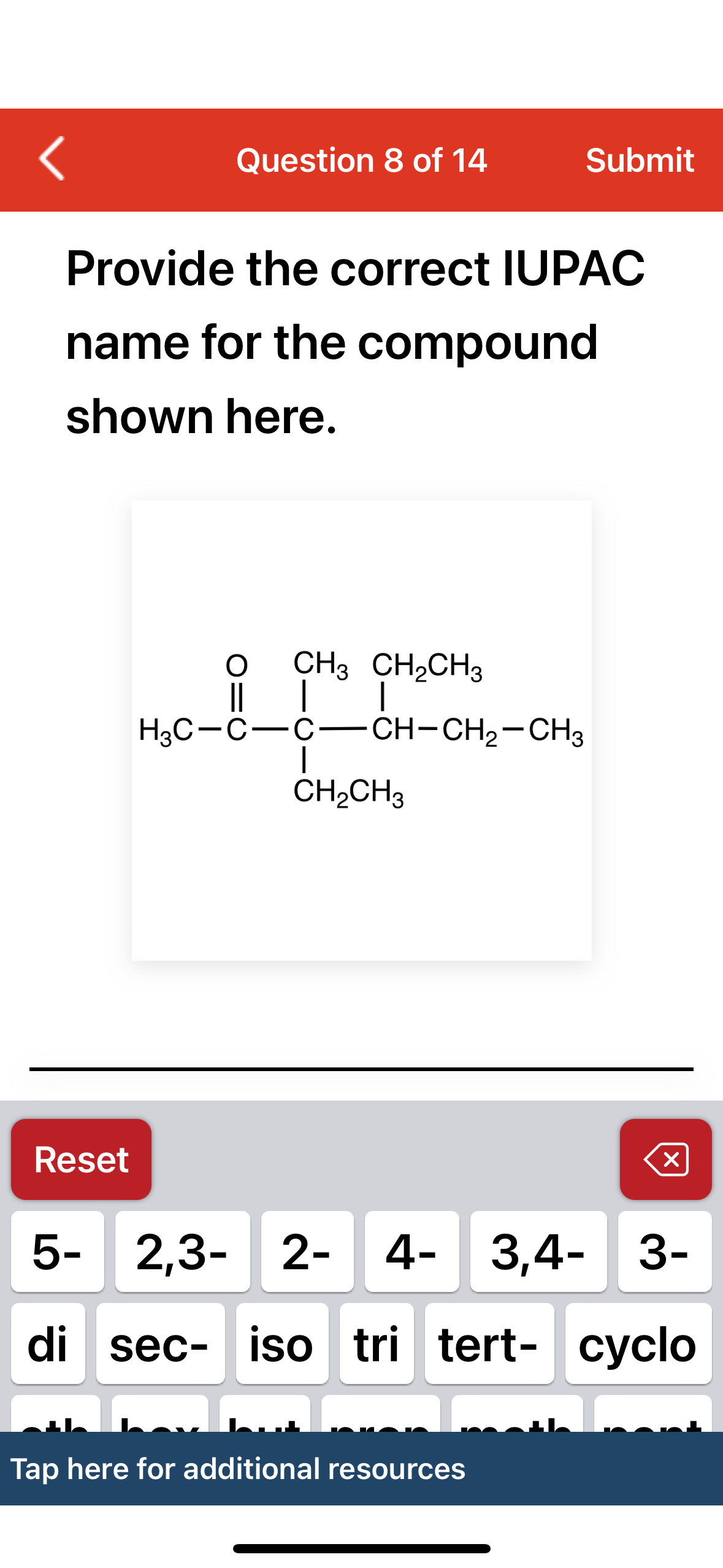 Solved Question 8 ﻿of 14SubmitProvide the correct IUPAC name | Chegg.com