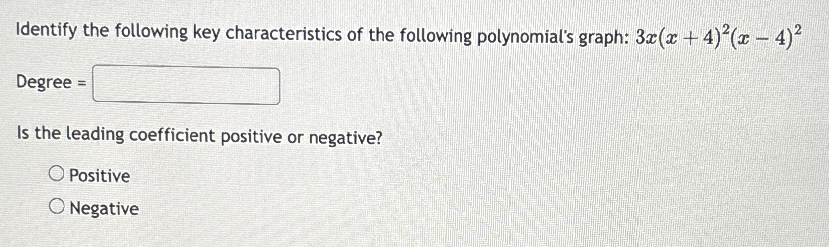 Solved Identify the following key characteristics of the | Chegg.com