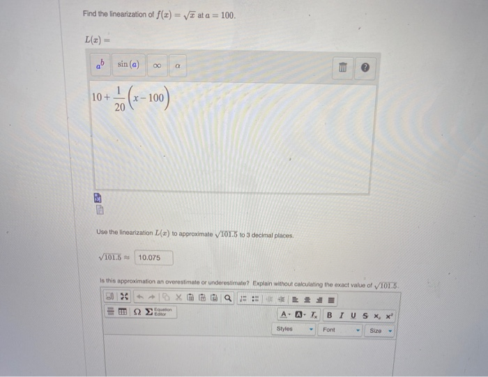 Solved is this approximation an overestimate or | Chegg.com