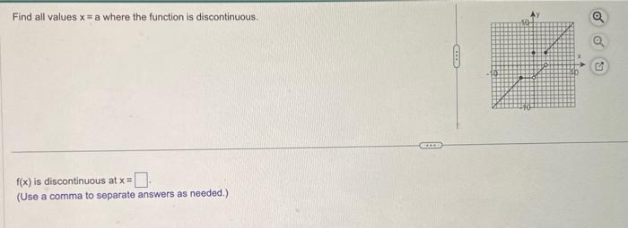 Solved Find all values x= a where the function is | Chegg.com