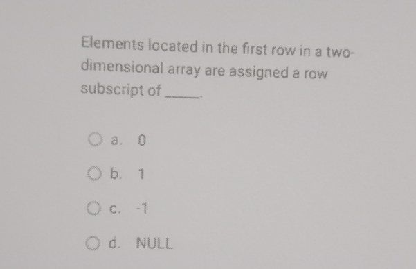 Solved Elements Located In The First Row In A Twodimensional 7447