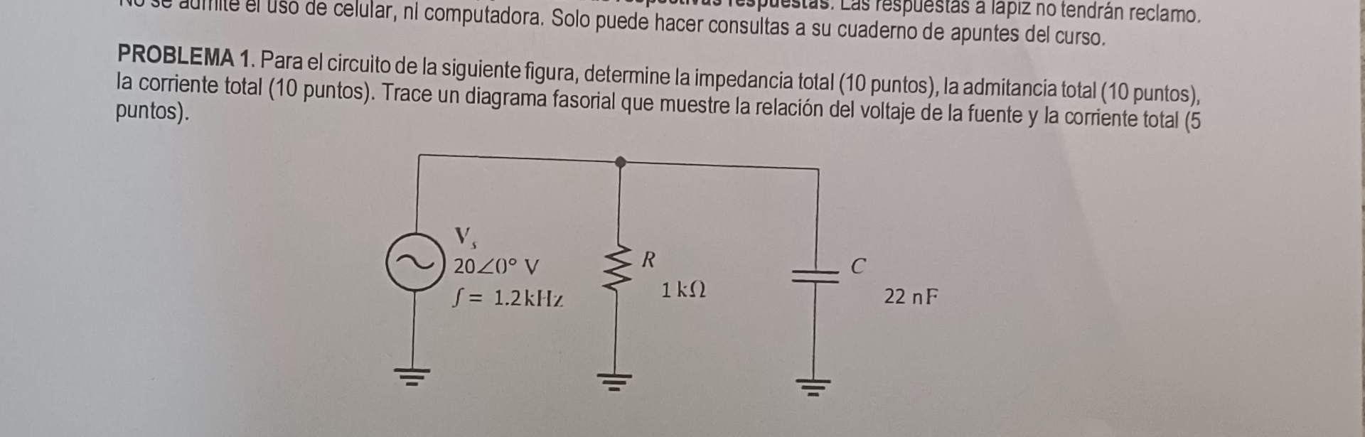Solved PROBLEMA 1. ﻿Para el circuito de la siguiente figura, | Chegg.com