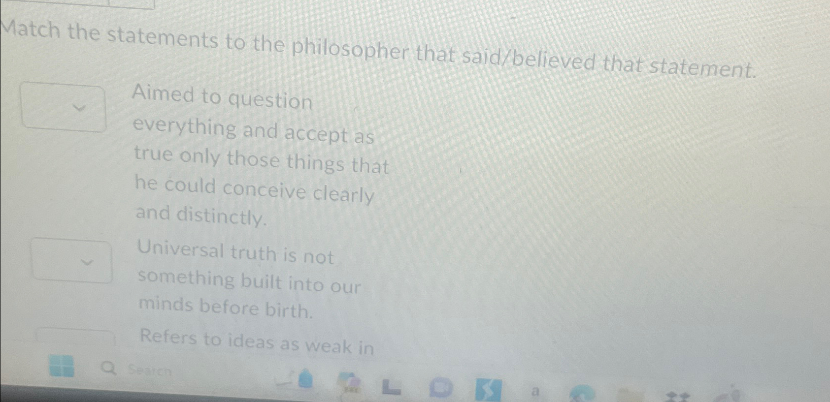 Solved Match the statements to the philosopher that | Chegg.com