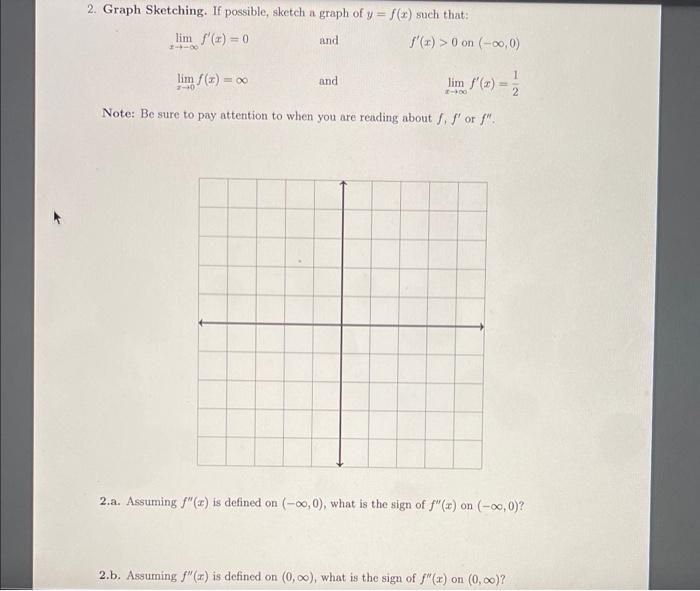 Solved 1. Graph-Sketching. If possible, sketch a graph of | Chegg.com