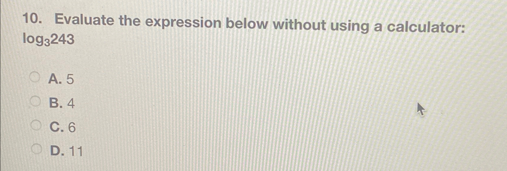 Solved Evaluate the expression below without using a | Chegg.com