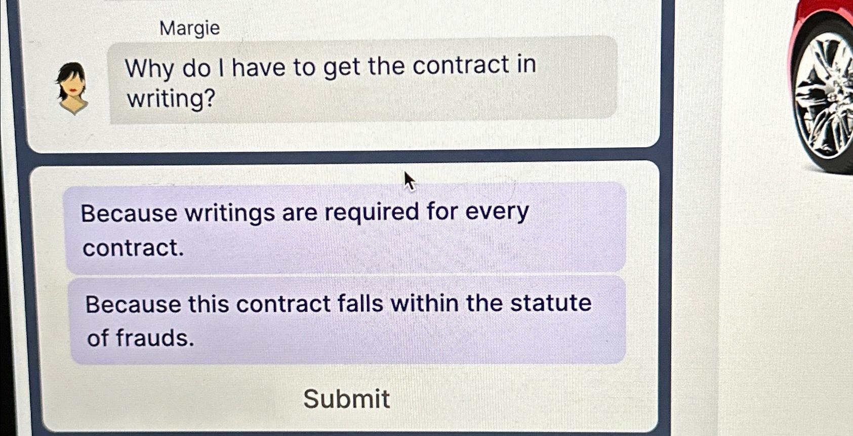 Solved MargieWhy do I have to get the contract in | Chegg.com