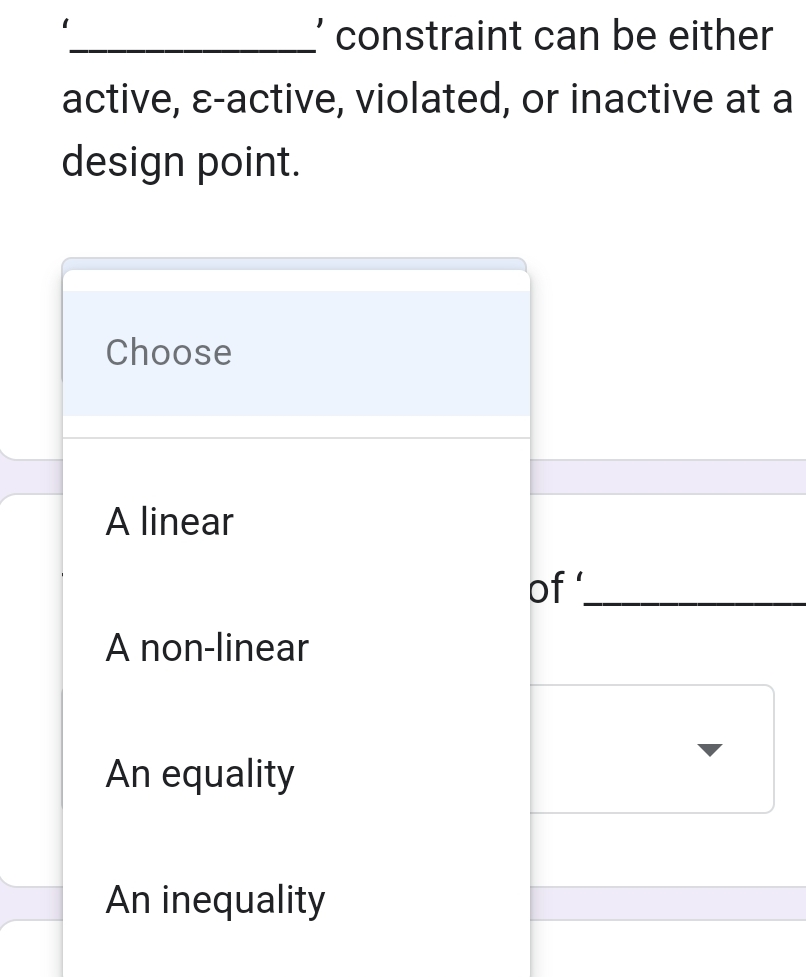Solved ' ﻿constraint can be either active, ε-active, | Chegg.com