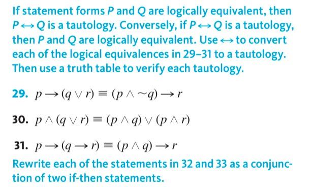 Solved If statement forms P and Q are logically equivalent, | Chegg.com