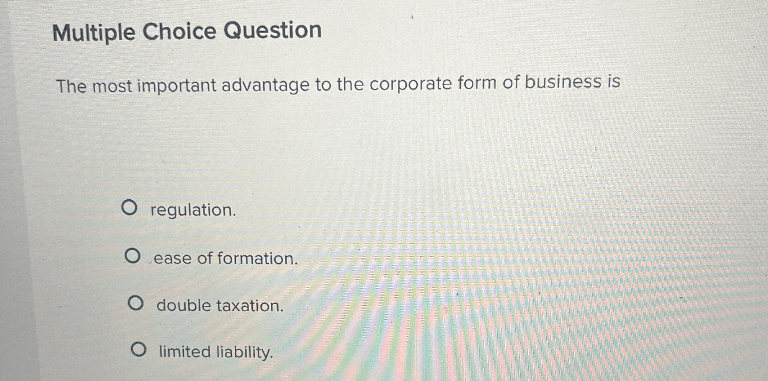 Solved Multiple Choice QuestionThe most important advantage | Chegg.com