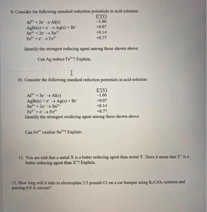 Solved 9. Consider the following standard reduction | Chegg.com