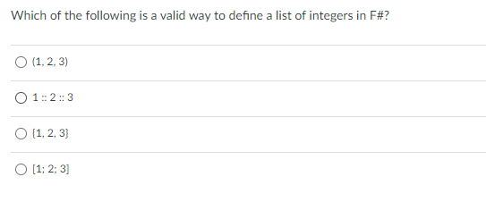 Solved Which of the following is a valid way to define a | Chegg.com