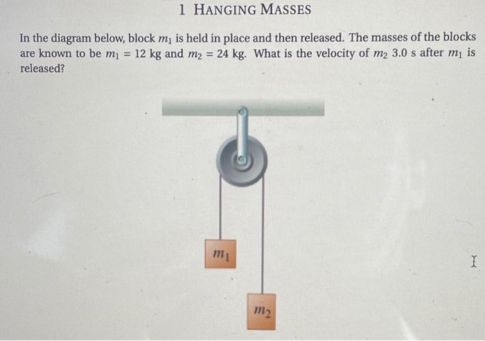 Solved In the diagram below, block m1 is held in place and | Chegg.com