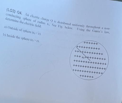 Solved ( (:LO2} ﻿An electric charge Q ﻿is distributed | Chegg.com