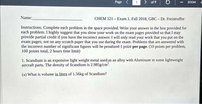 Solved Instructions: Complete each problem in the space | Chegg.com