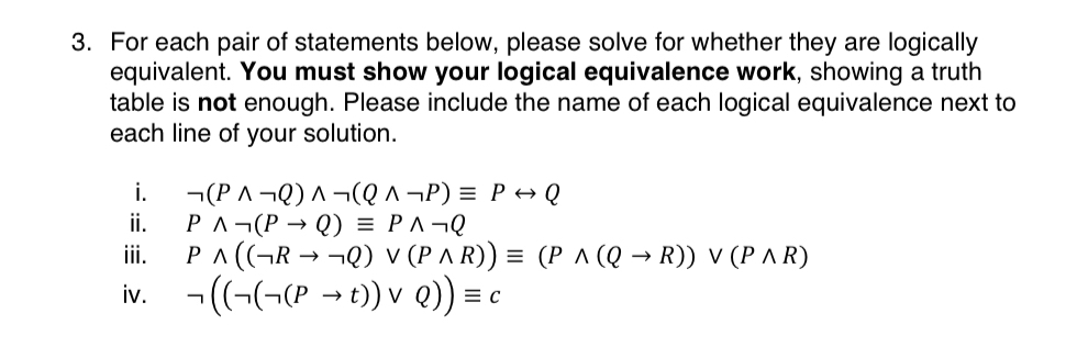 Solved For each pair of statements below, please solve for | Chegg.com