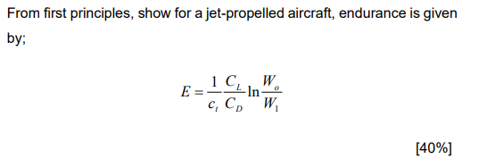 Solved From first principles, show for a jet-propelled | Chegg.com