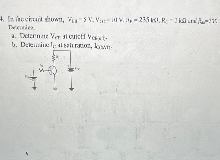 Solved In the circuit shown, VBB=5 V, VCC=10 | Chegg.com