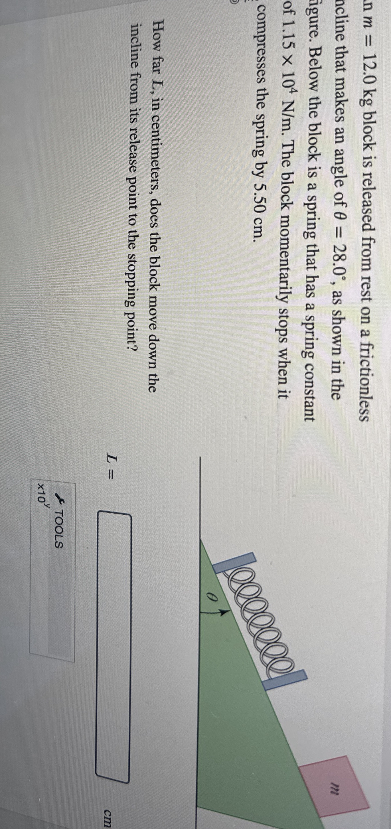 Solved n m=12.0kg ﻿block is released from rest on a | Chegg.com