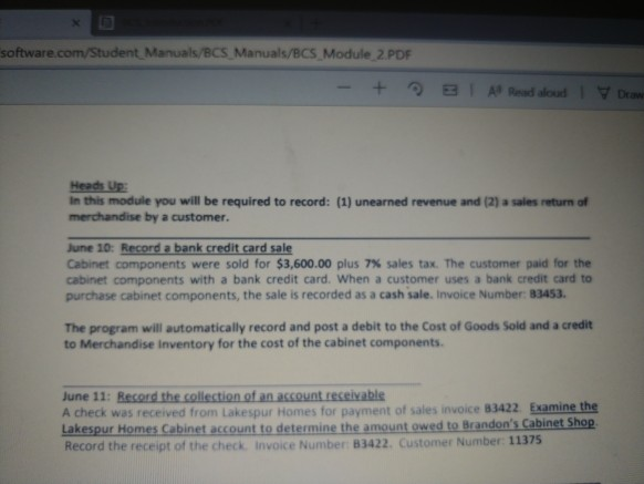 software.com/Student Manuals/BCS Manuals/BCS Module | Chegg.com