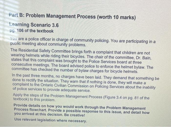 Solved Part B: Problem Management Process (worth 10 marks) | Chegg.com