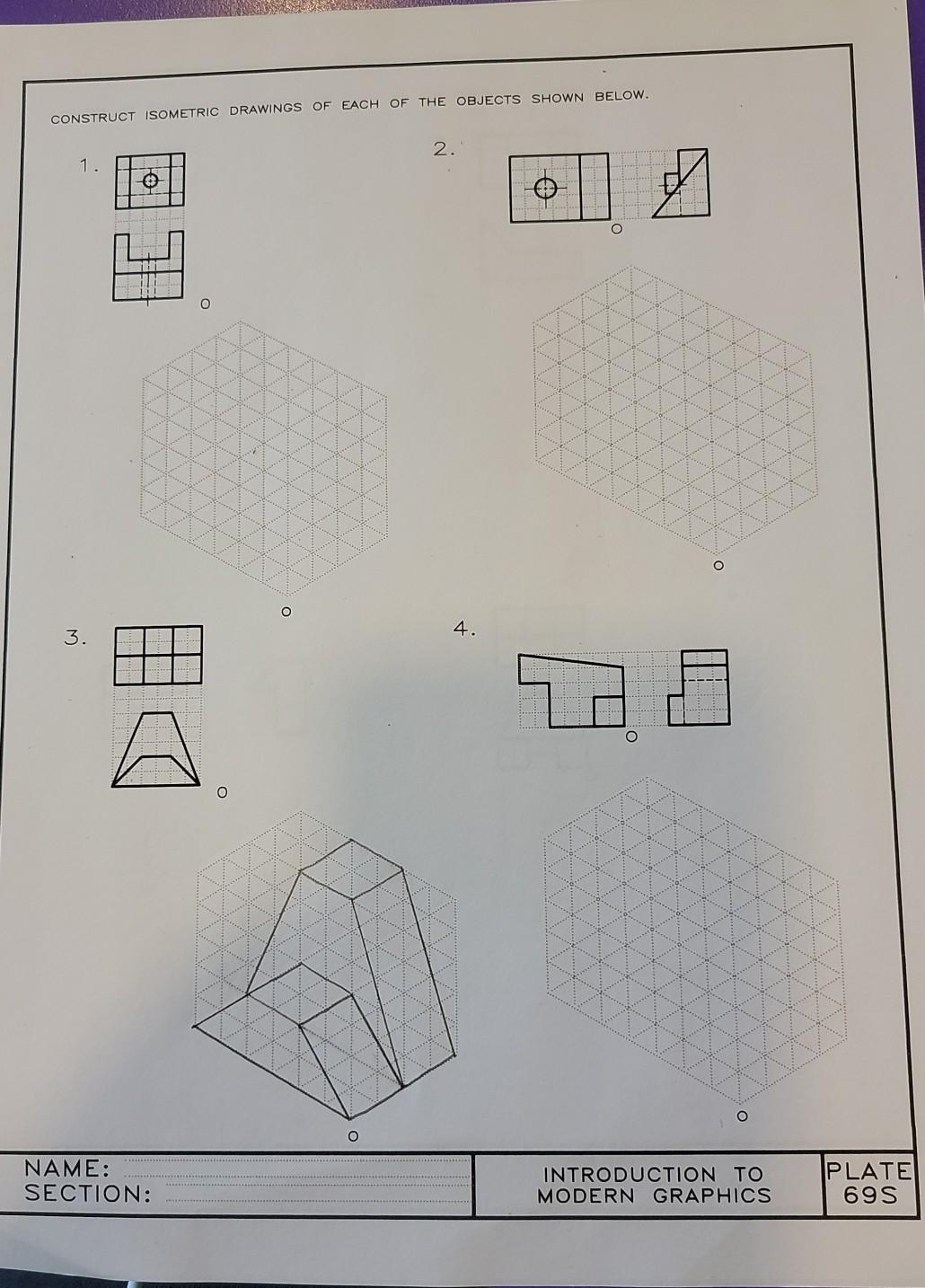 Solved Construct isometric drawings of each of the objects | Chegg.com Solved Construct isometric drawings of each of the objects | Chegg.com