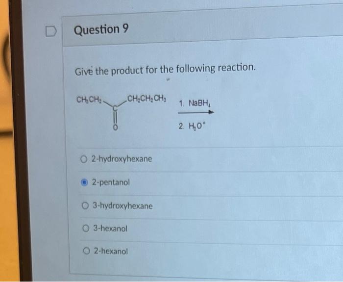 Solved Give the product for the following reaction. 2. H3O+ | Chegg.com