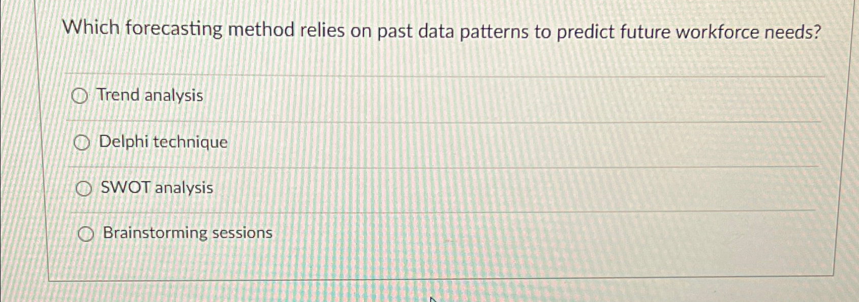 Solved Which Forecasting Method Relies On Past Data Patterns