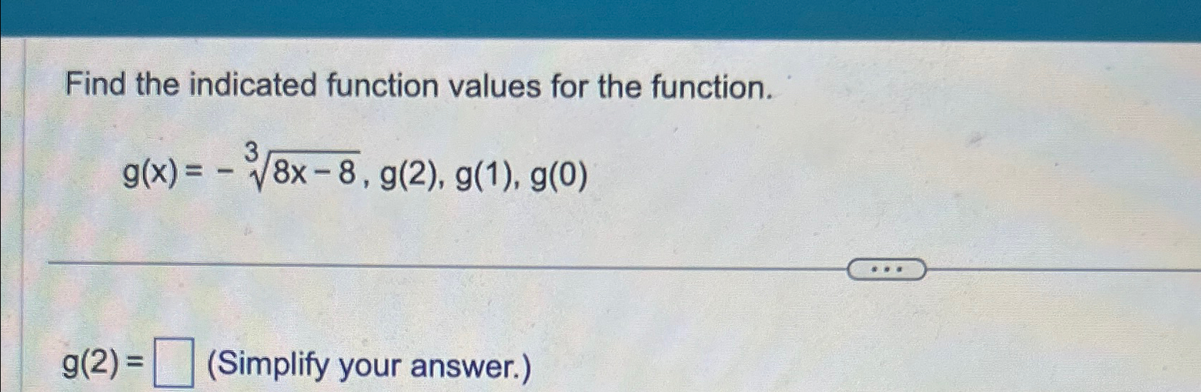 Find the indicated function values for the | Chegg.com