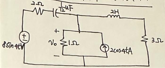 Solved how to find the V0 in this circuit? | Chegg.com