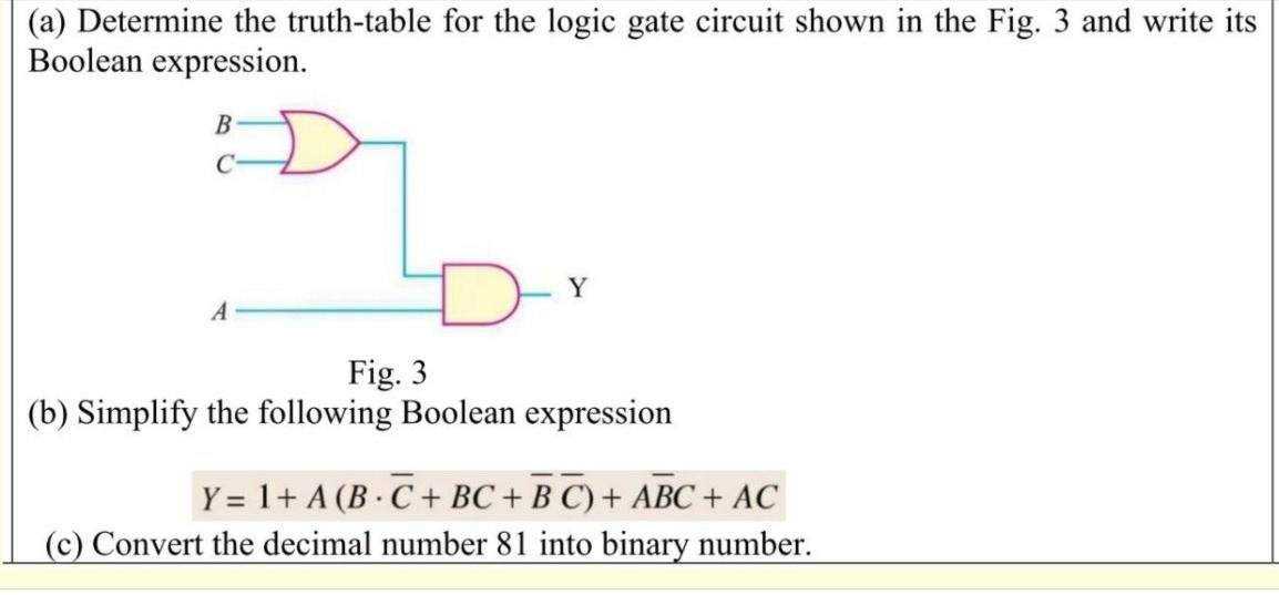 Solved (a) Determine the truth-table for the logic gate | Chegg.com