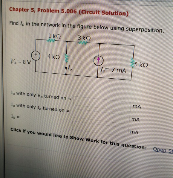 Solved Chapter 5, Problem 5.006 (Circuit Solution) Find Io | Chegg.com