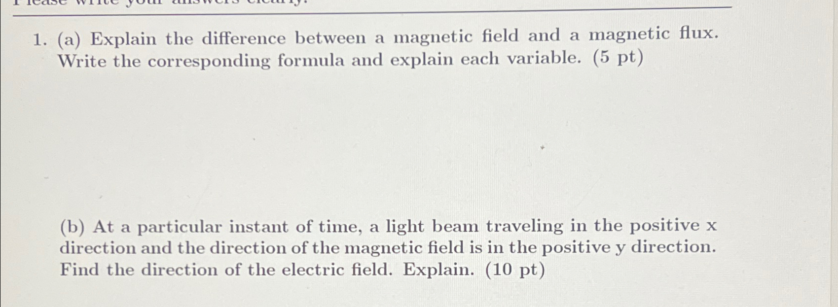 Solved (a) ﻿Explain the difference between a magnetic field | Chegg.com