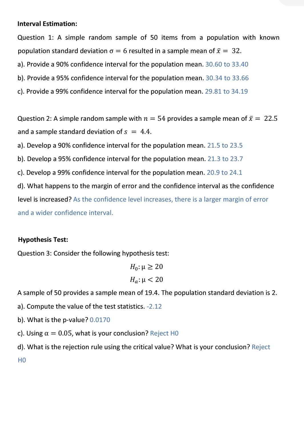 Solved Interval Estimation: Question 1: A simple random | Chegg.com