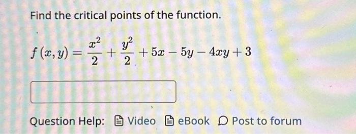 Solved Find the critical points of the function. | Chegg.com